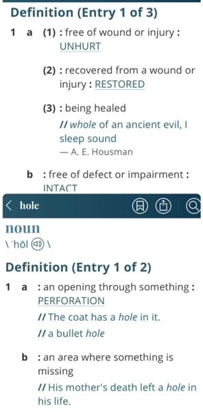 Whole or Hole? What a Difference One Letter Makes