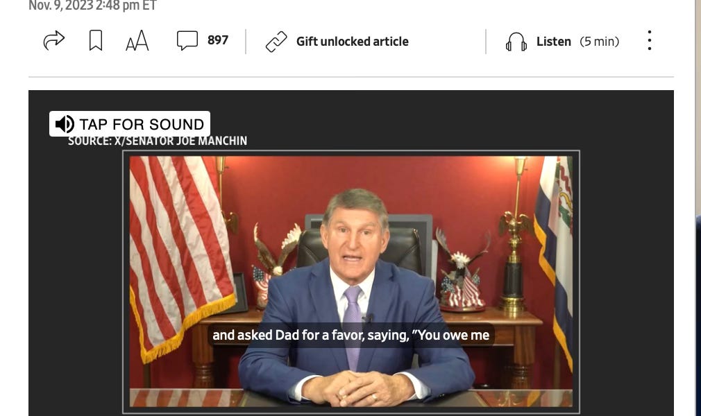 Joe Manchin is Running for the Middle