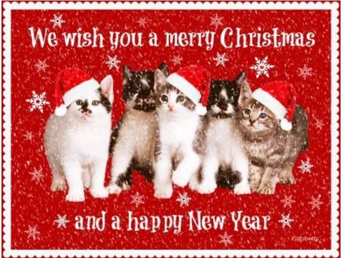 Merry Christmas and a Happy New Year to All My Readers!