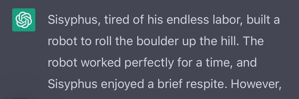 Story 1A: Sisyphus and His Robot