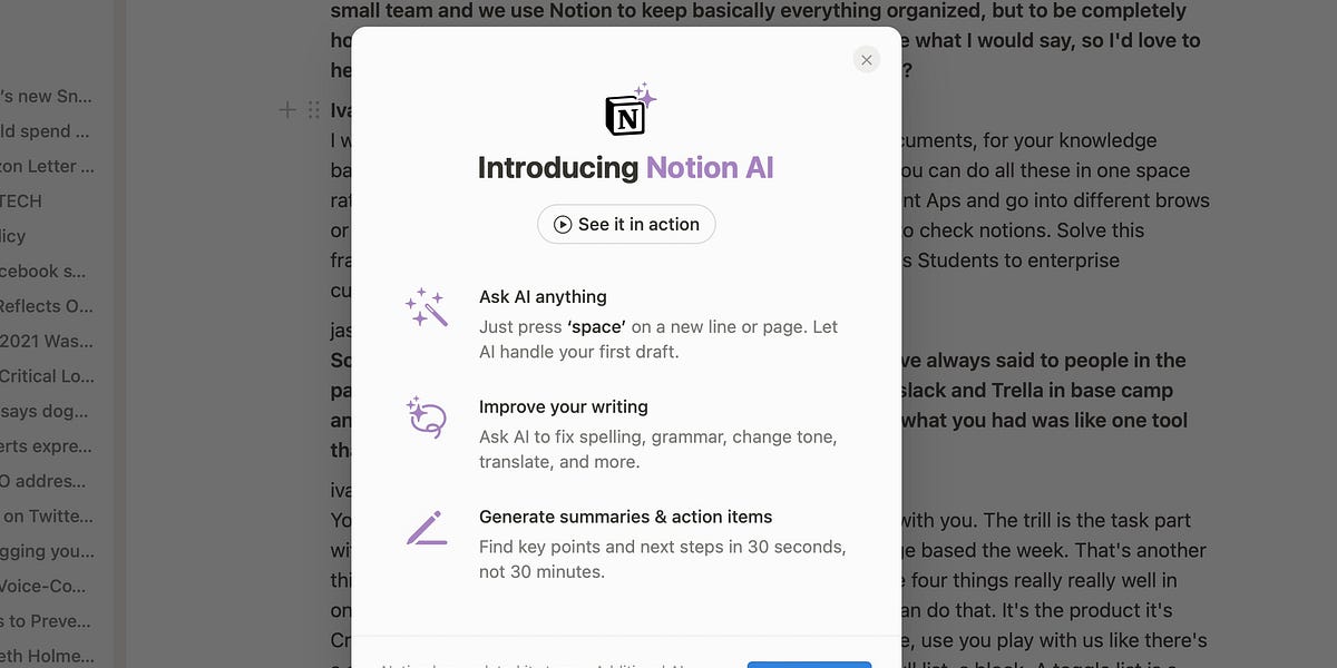 An interview with Notion's CEO, Ivan Zhao - by Jason Aten