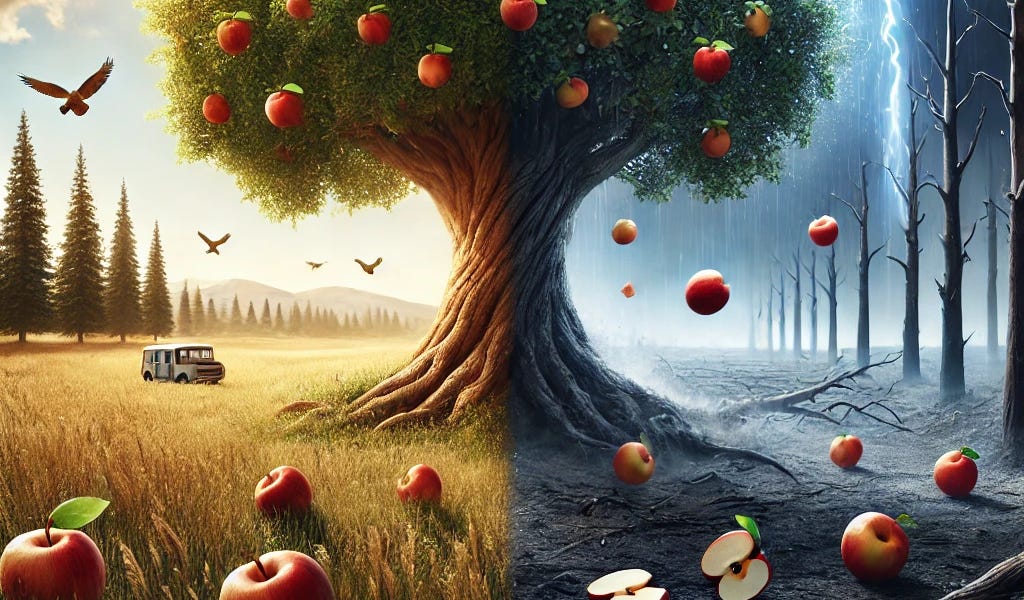 The inspirational quote 'Never seek revenge. Rotten fruit will fall by ...