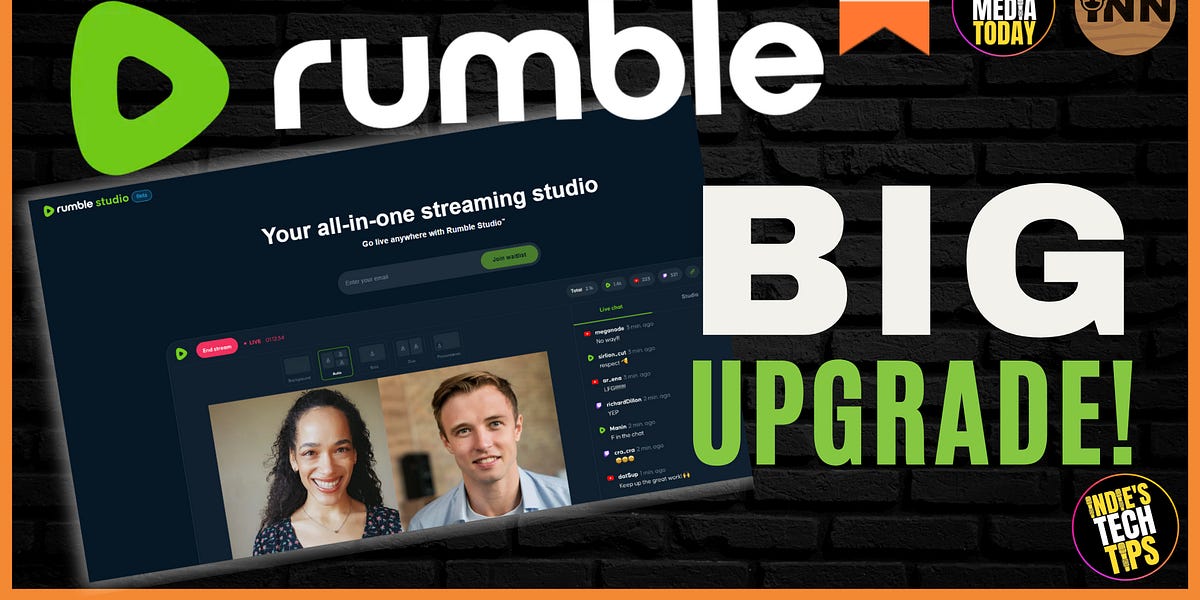 BREAKING: Rumble UPGRADES Again! Adds a Livestream Studio & Static ...