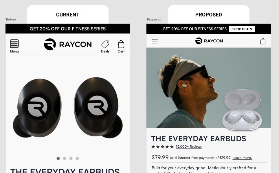 Raycons new product page design - by Hovhannes Mkhitaryan