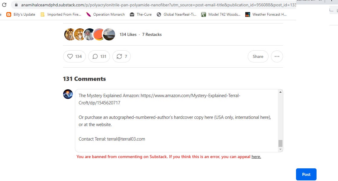 Terral Is Un-Banned from Commenting on Substack