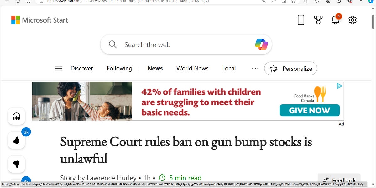 Ka BOOM: SCOTUS strikes down bump stock ban, 6-3 vote: 'In a loss for the Biden administration ...