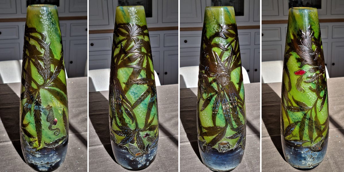 Fake Gallés (I): When a floral design masquerades as an undersea landscape.