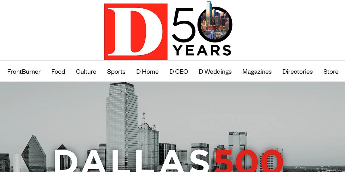 D Magazine's Dallas 500 List 2025 - Dash Media