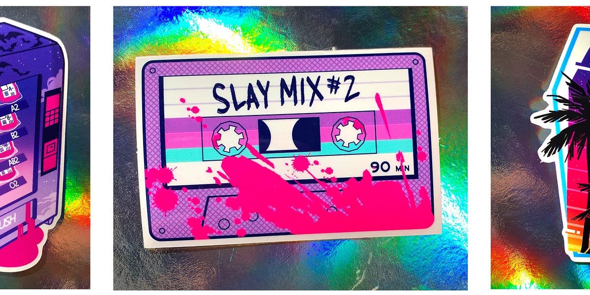 VAPORWAVE VAMPIRE STICKERS 🍹🌴 - lacey's rad newsletter