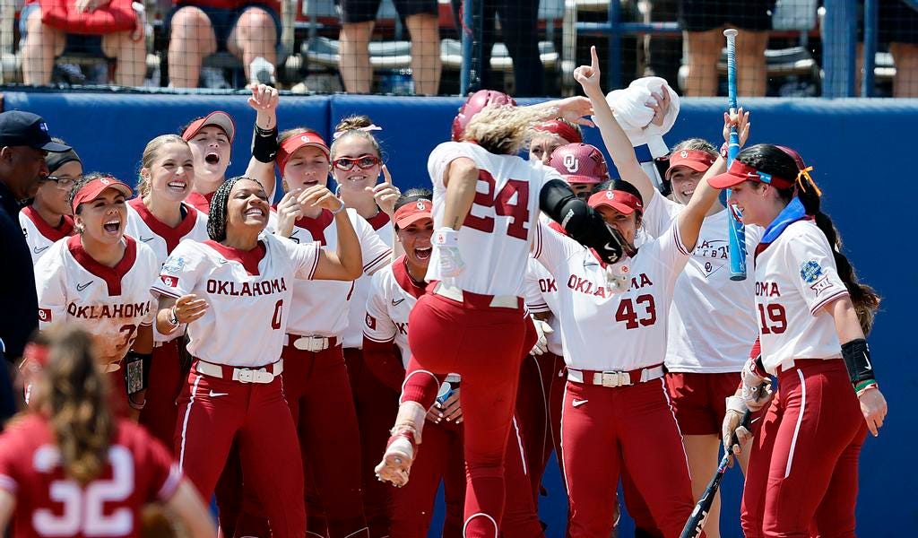 Come for the Sooner victory, stay for nine full innings of softball ...