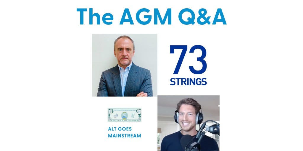 📝 The AGM Q&A with 73 Strings CEO & Co-Founder Yann Magnan