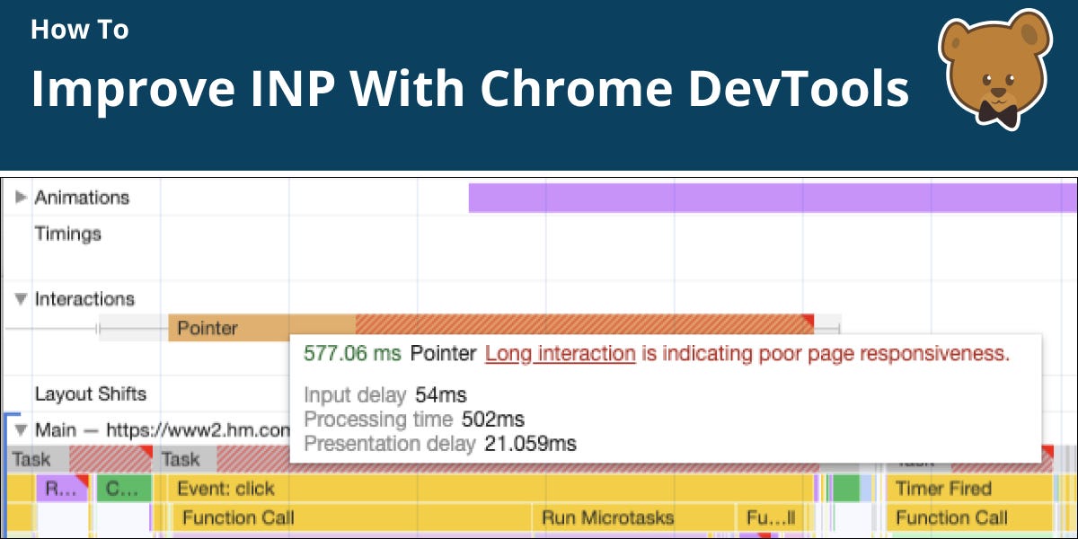 [Korean FE Article] 크롬 개발자 도구로 INP를 개선하는 방법