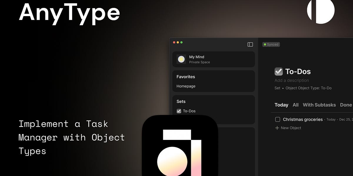 AnyType - Implement a Task Manager with Object Types