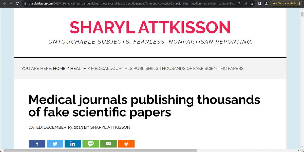'Medical journals publishing thousands of fake scientific papers' (by ...