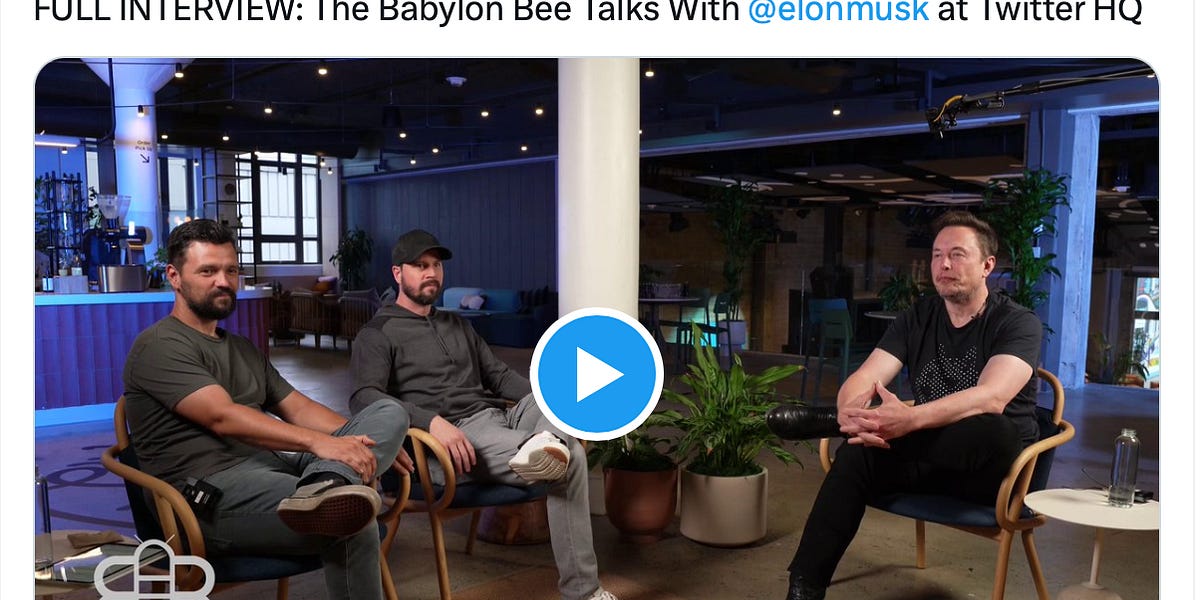 Fact check: the new Babylon Bee interview with Elon Musk is funny...?