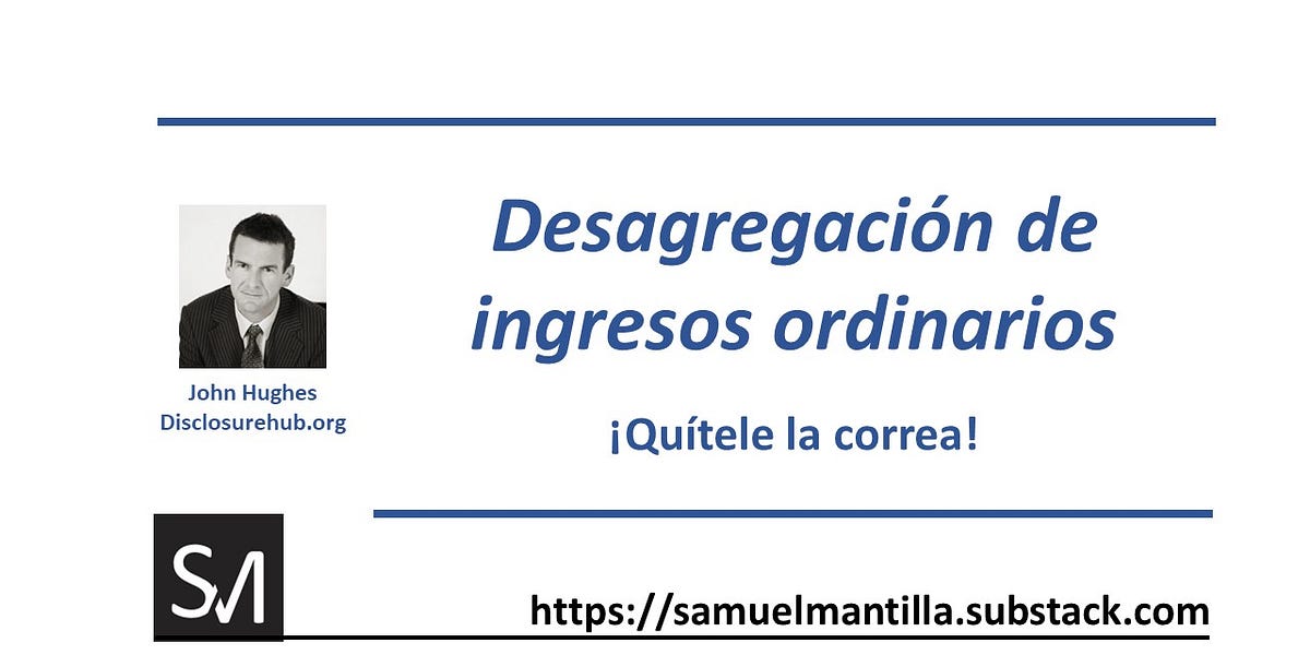 Desagregación de ingresos ordinarios