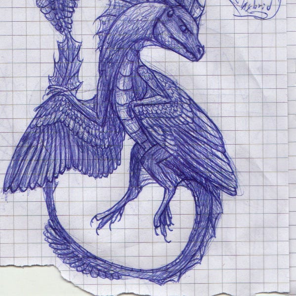 A state of a lizard evolving into a bird - Kattla’s Art