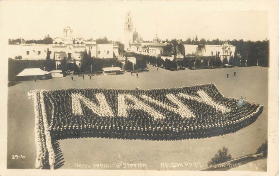 US Navy in Balboa Park - by Leslie Crawford - Postcardorama