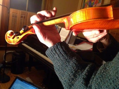 Drumming (on fiddle) - by Ed Pearlman