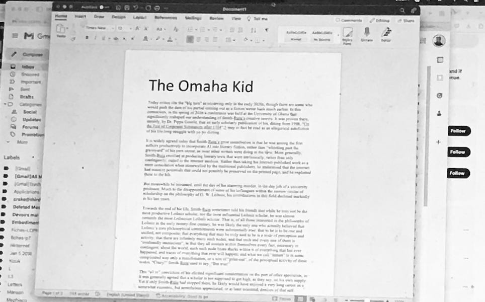 From the Complete Works of Justin Smith-Ruiu