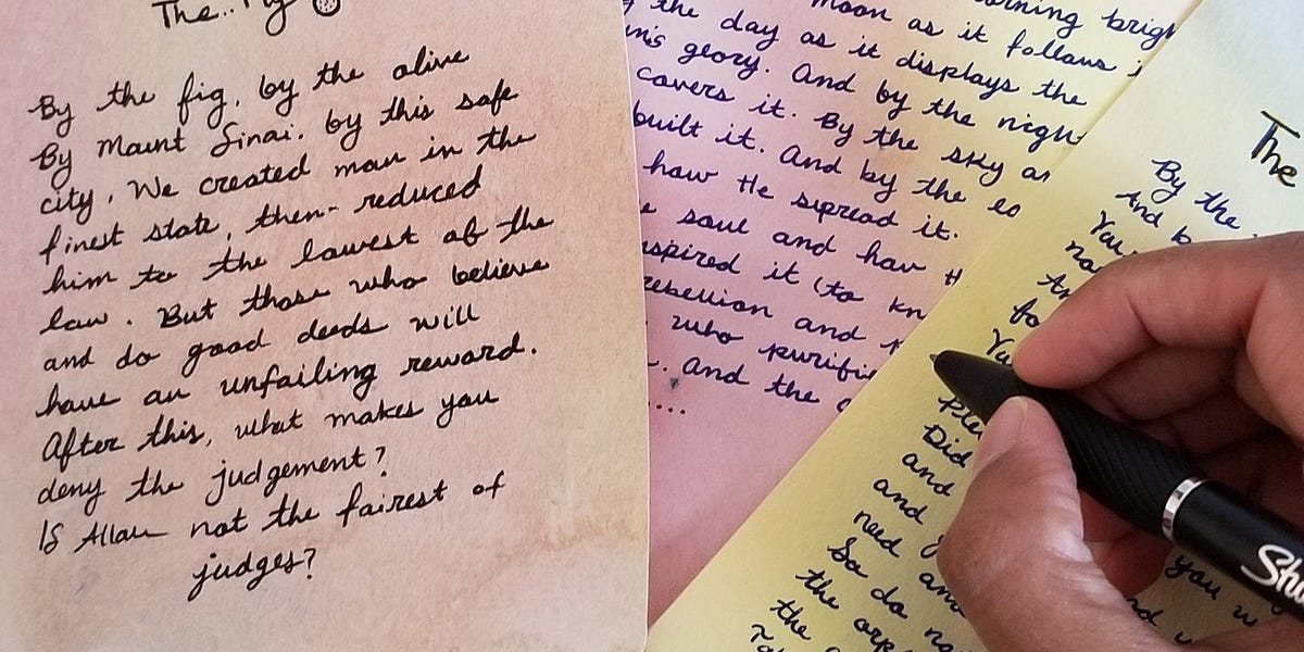 Write Surah meanings to connect deeply