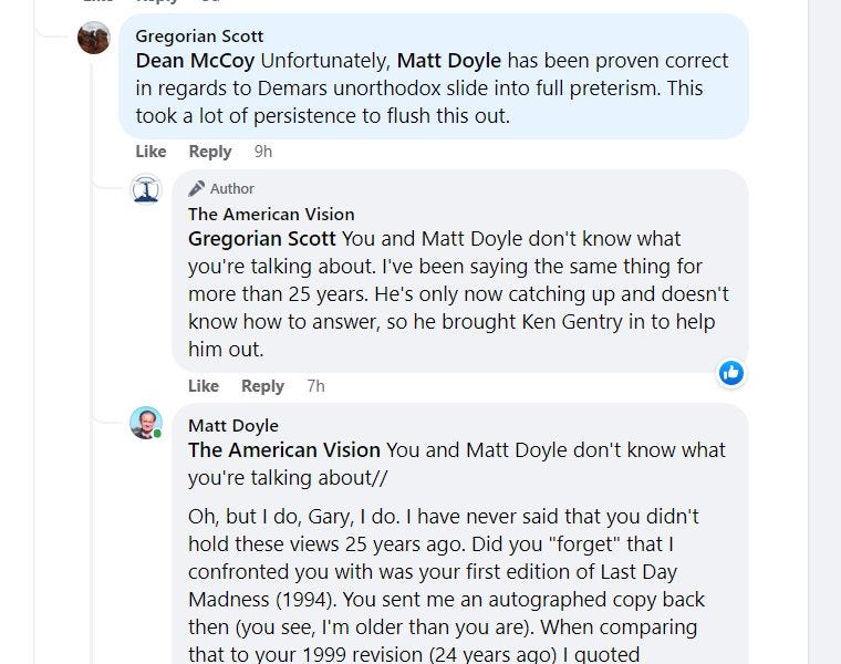 Gary DeMar's False Narrative About Matt Doyle