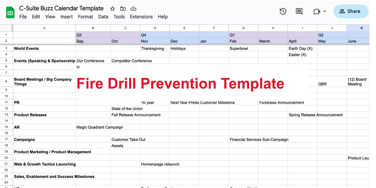 Avoiding Fire Drills: A Calendar Template for Wrangling Company Chaos