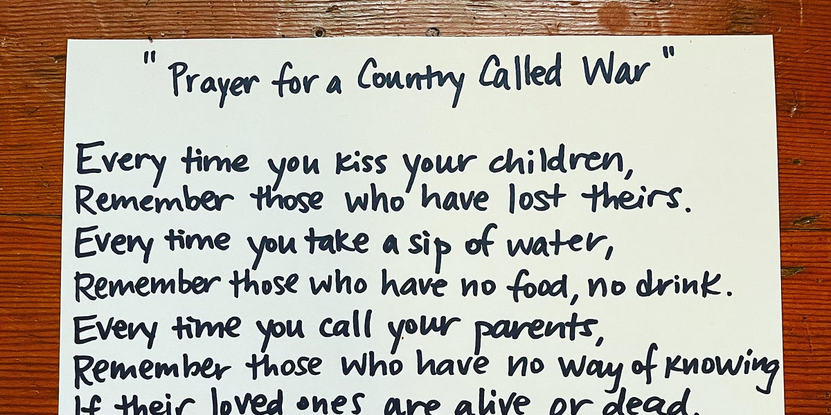 Prayer for a Country Called War - by Cameron Bellm