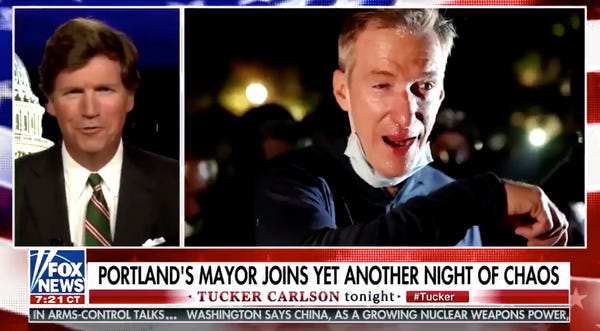 Tucker Carlson Giddy Over Teargassing Of 'Secessionist' Portland Mayor ...