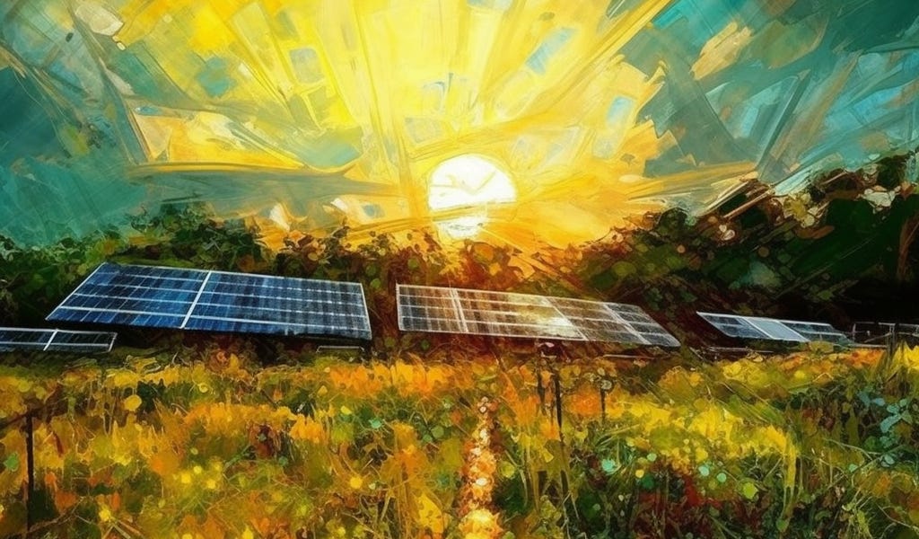 Photovoltaic Horizons: AI Generated Painted Solar Landscapes