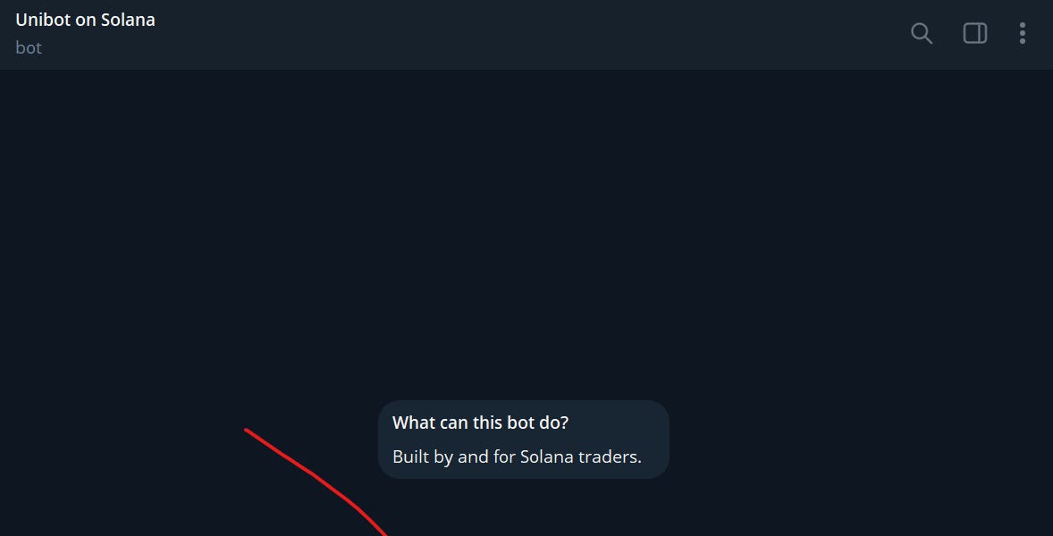 Hướng dẫn giao dịch mua/ bán bằng Unibot trên mạng Solana