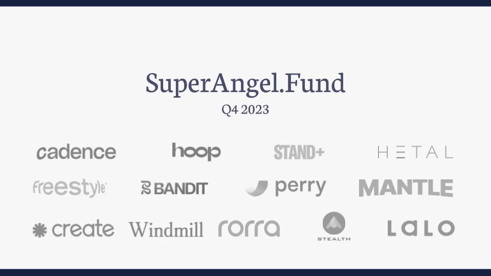 SuperAngel.Fund x Q4 2023 Recap 🔥 - by Ben Zises