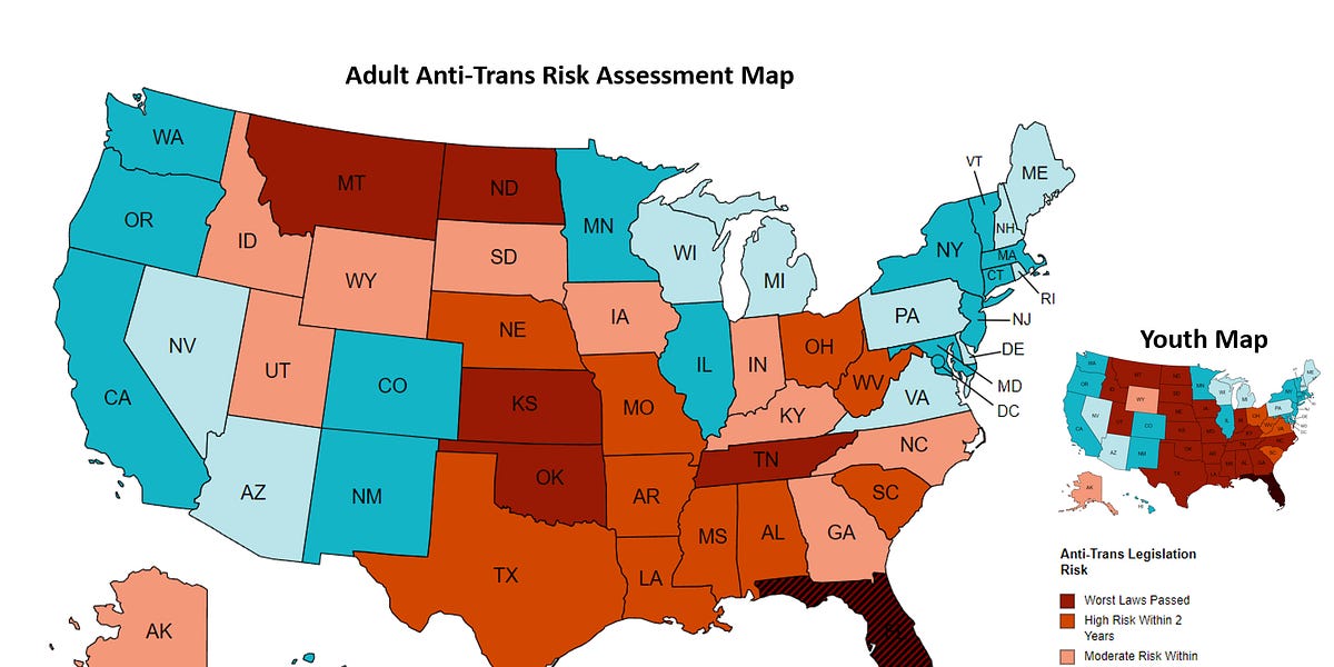 Erin's 2024 Anti-Trans Legislative Risk Map - by Erin Reed
