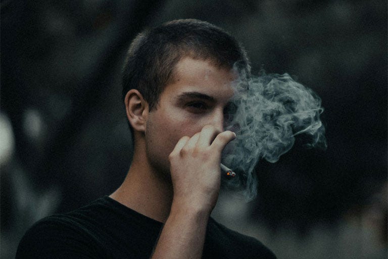 Neighbor smoking different disgusting thing for a change