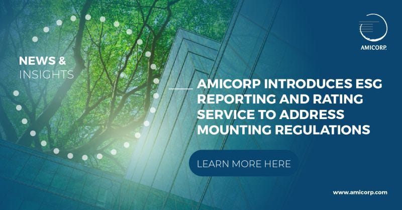 Amicorp Group Launches ESG Reporting and Rating Service