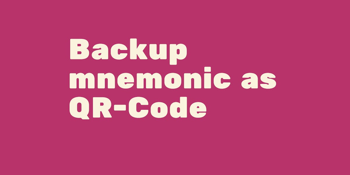 Backup mnemonic as QR-Code - by Max Musumeci