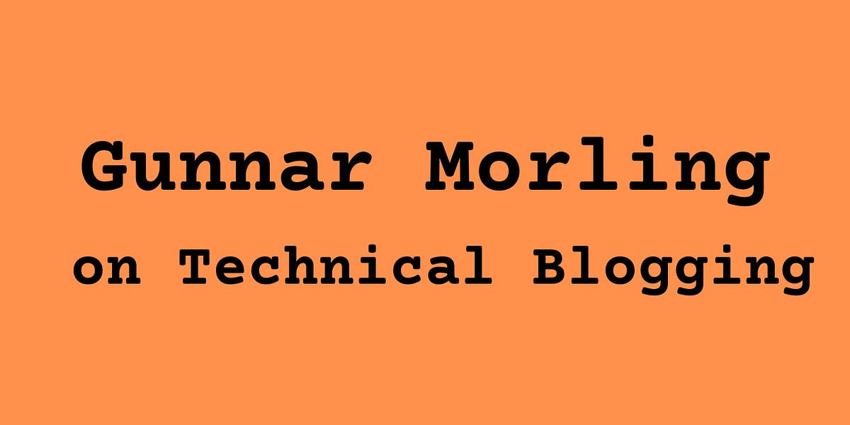 Gunnar Morling on Technical Blogging - Write that blog!