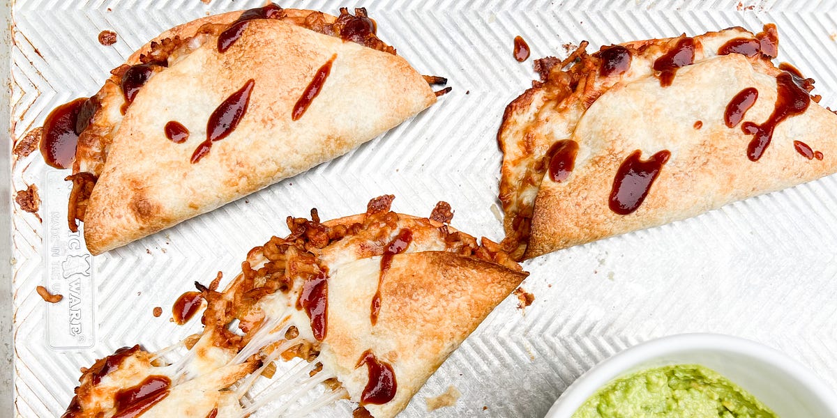 crispy bbq chicken tacos - by Caroline Chambers