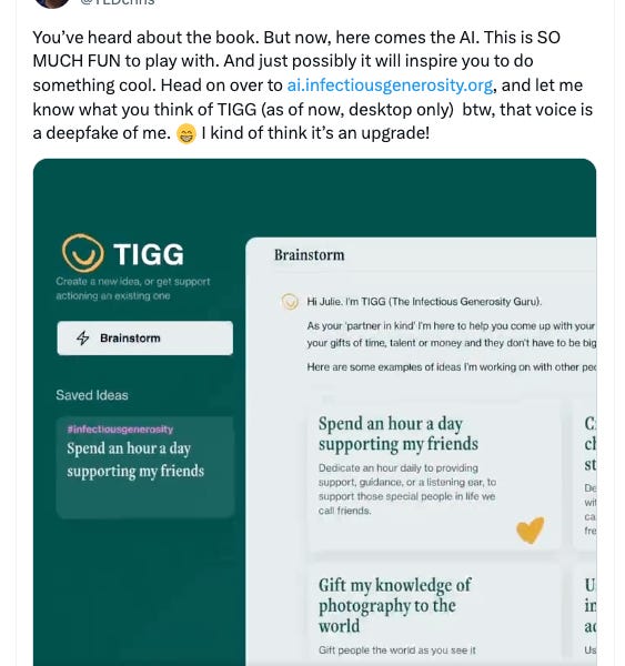 Introducing, The Infectious Generosity Guru - by Distyl AI