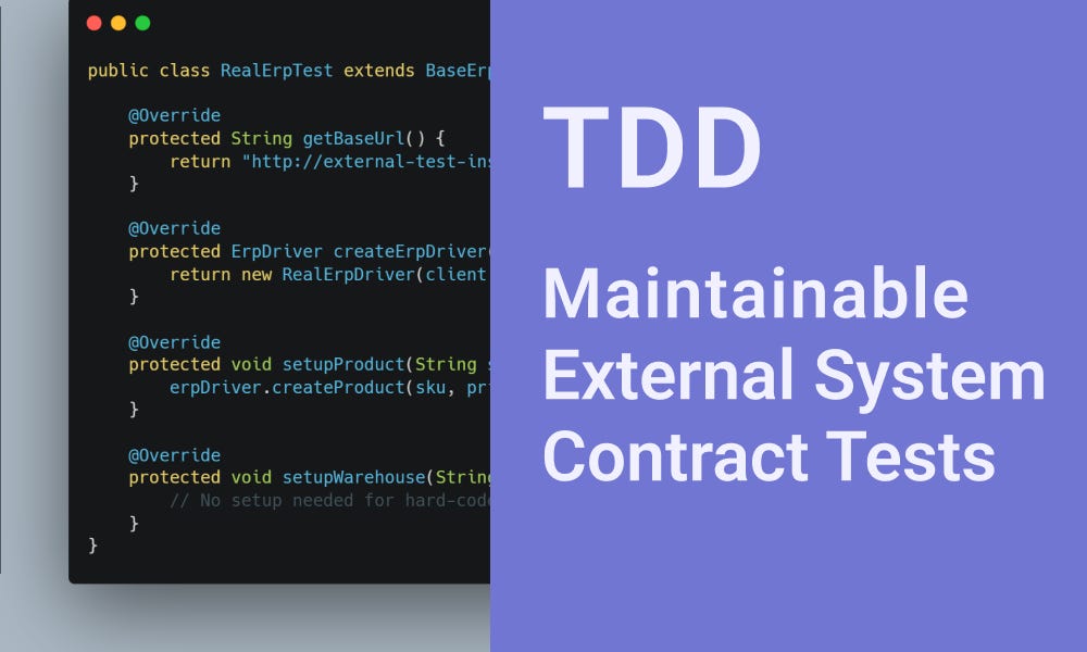 TDD in Legacy Code - Maintainable External System Contract Tests