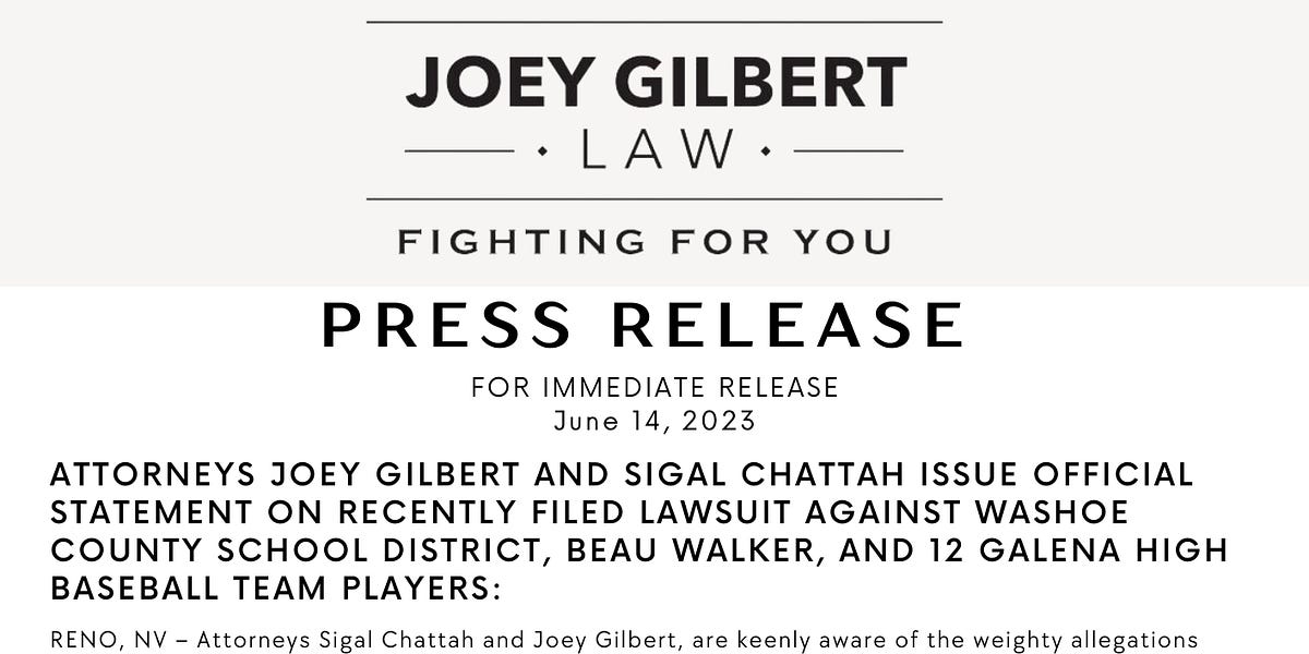 Attorneys Joey Gilbert and Sigal Chattah Issue Official Statement on ...