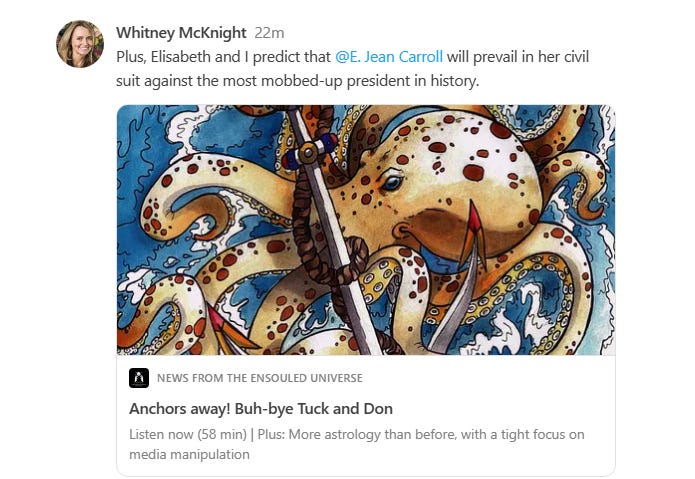 Off the Charts and News from the Ensouled Universe are 'Notes-worthy'!