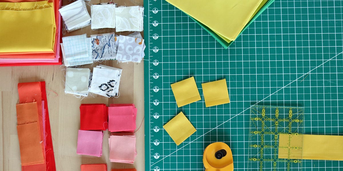 Cutting a Rainbow - by Rachel Hauser - stitched in color