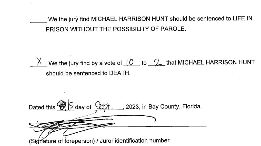 Bay County: Michael Hunt sentenced to death