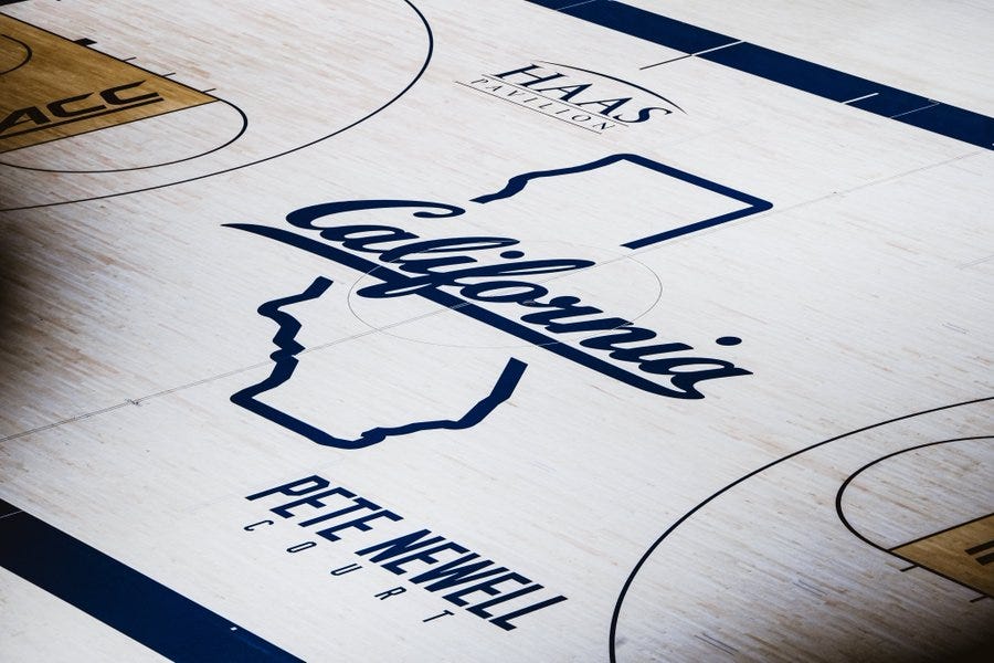 Cal basketball debuts a new California state themed court at Haas Pavilion