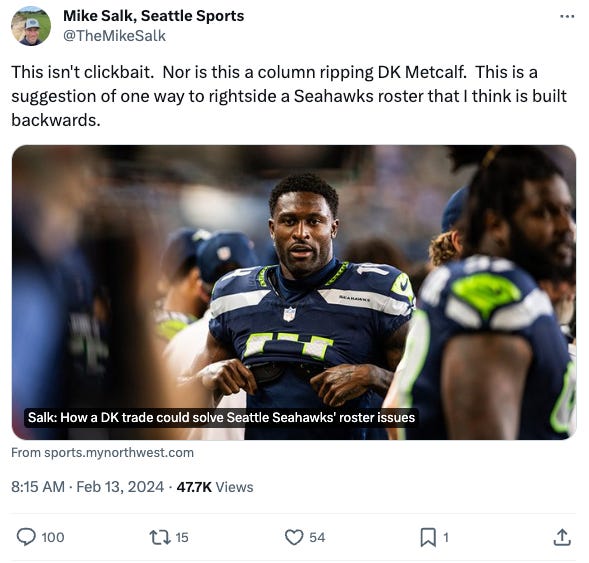 DK Metcalf trade scenario: I just want to explain the salary cap to ...