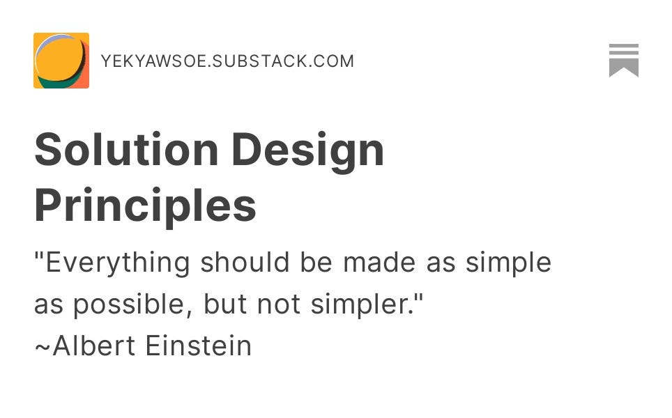 Solution Design Principles - by Ye Kyaw Soe (Michael)