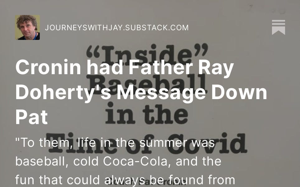 Cronin had Father Ray Doherty's Message Down Pat