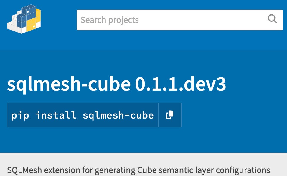 pip install sqlmesh-cube - by David Jayatillake
