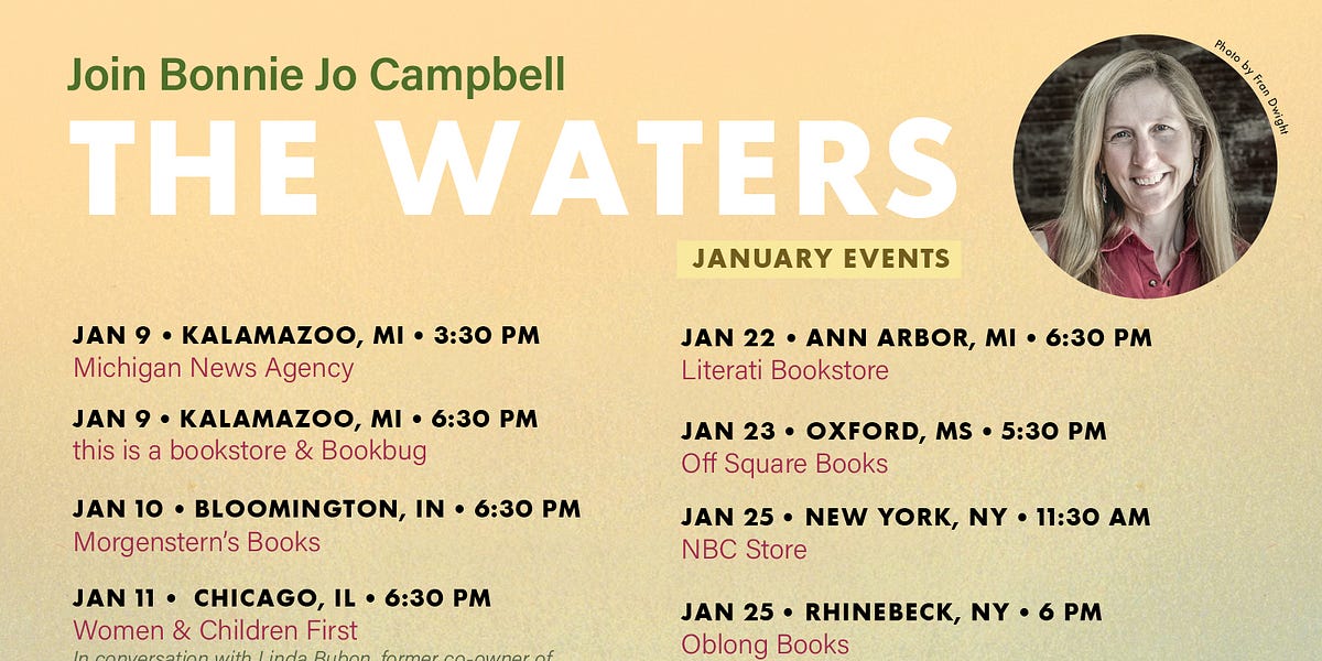 The January Events Graphic - Bonnie Jo Campbell’s Substack